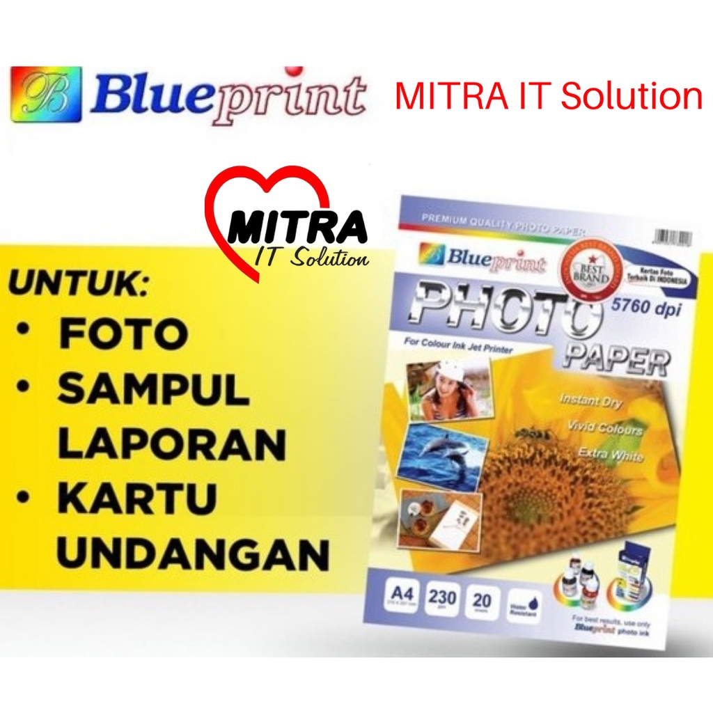 Photo PAPER/GLOSSY PAPER/GLOSSY PHOTO PAPER BLUEPRINT A4 230gsm ...