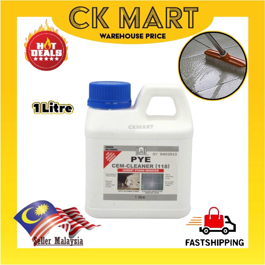 PYE CEM CLEANER 118 / CEMENT STAIN REMOVER TILE CLEANER / MOSAIC ...