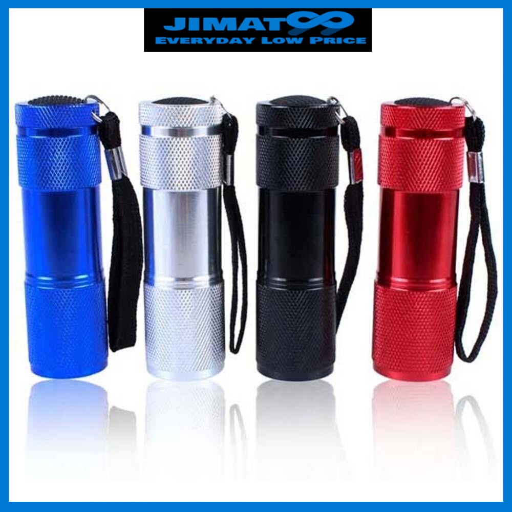 💥 💥 9 LED Bright White Light Aluminum Mini Portable Flashlight Torch ...