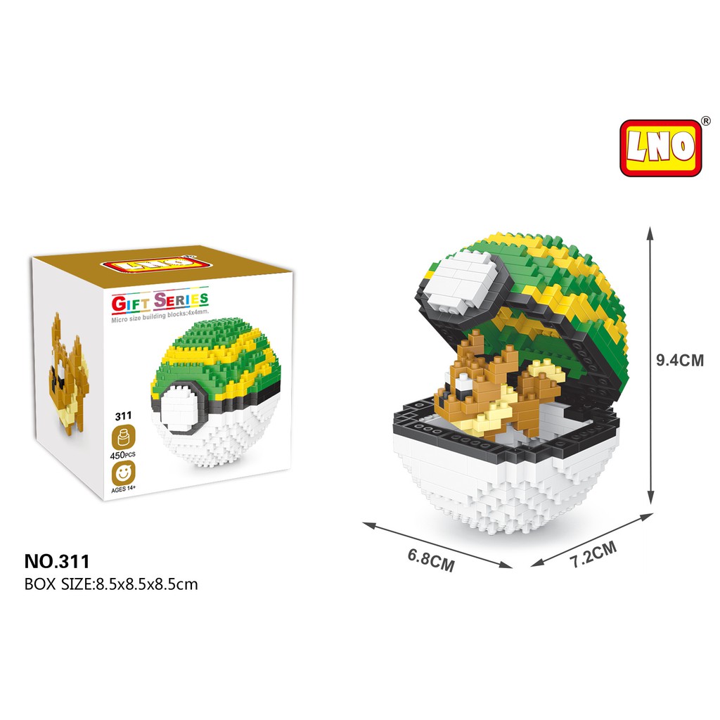 Nano Blocks Pocket Monster Bikachu Pokeball Building Blocks Pokemon ...