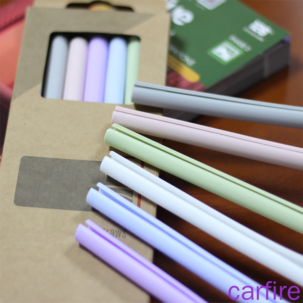 [carfire]6Pcs Silicone Straws Reusable Detachable Soft Drinking ...