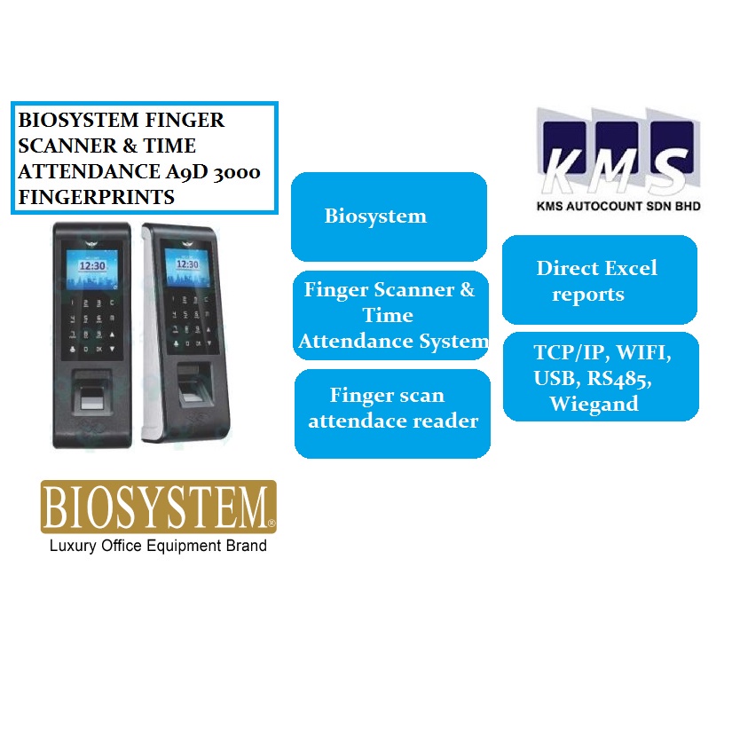 BIOSYSTEM FINGER SCANNER & TIME ATTENDANCE A9D 3000 FINGERPRINTS | Shopee Malaysia