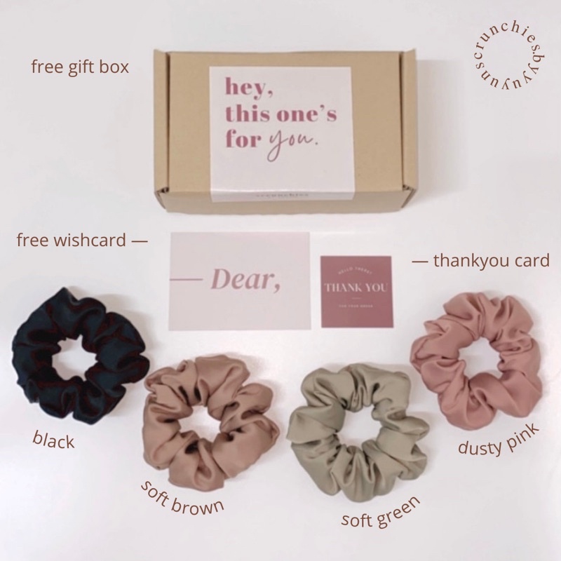 [Ready Stock] Suprise Box/Gift Box Women Satin Scrunchies/Gift Box ...