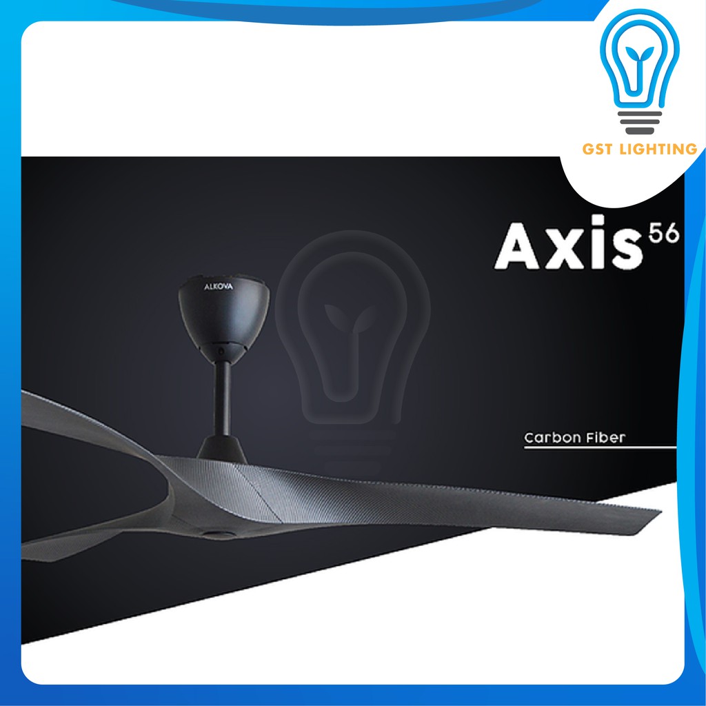 ALPHA Alkova Axis Designer Collection Ceiling Fan 3 Blade 56" Remote ...