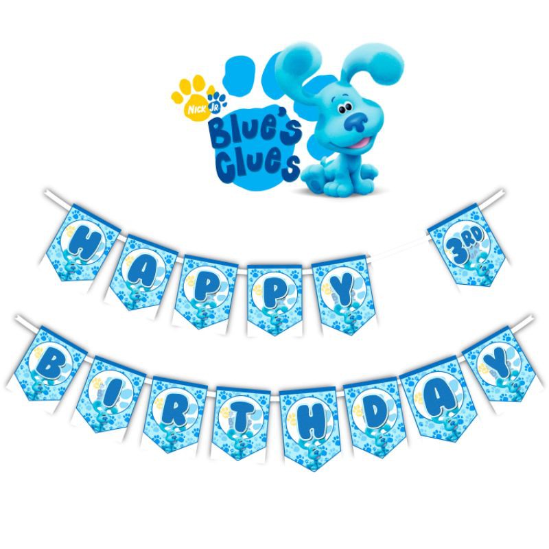 Blue's clues HBD banner banderitas style 5x7inches | Shopee Malaysia