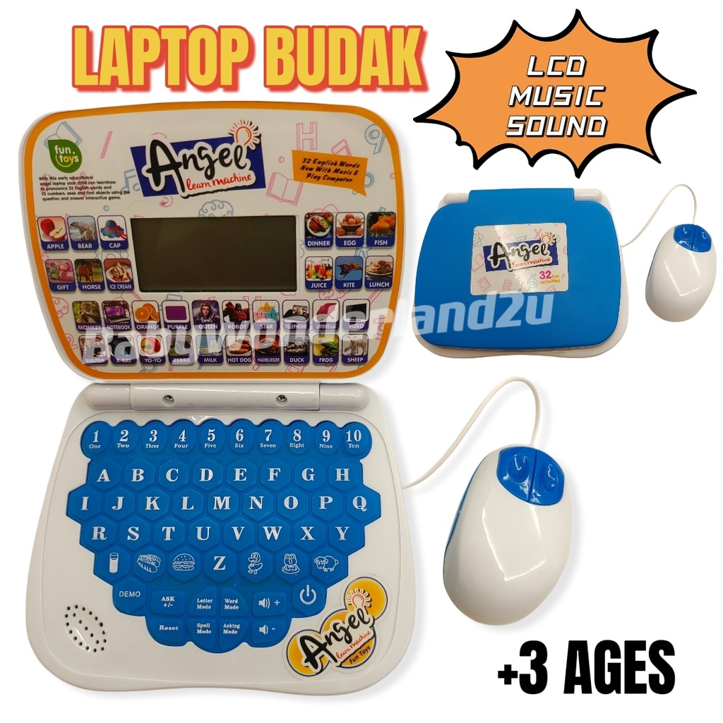 Kids Early Learning MINI Laptop With Screen Computer Komputer Budak ...