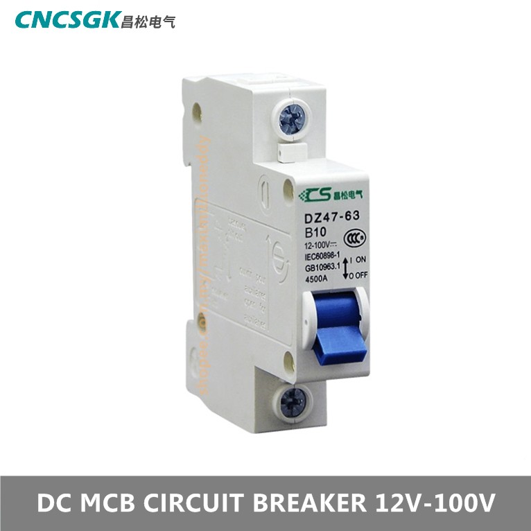 DC MCB 1Pole Circuit Breaker For Solar System Battery 12V 24V 48V 72V ...