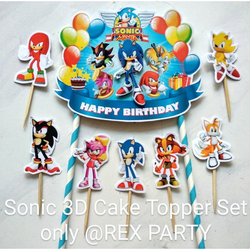 Sonic The Hedgehog Cake Topper/Sonic Cake Topper/3D Birthday Topper ...