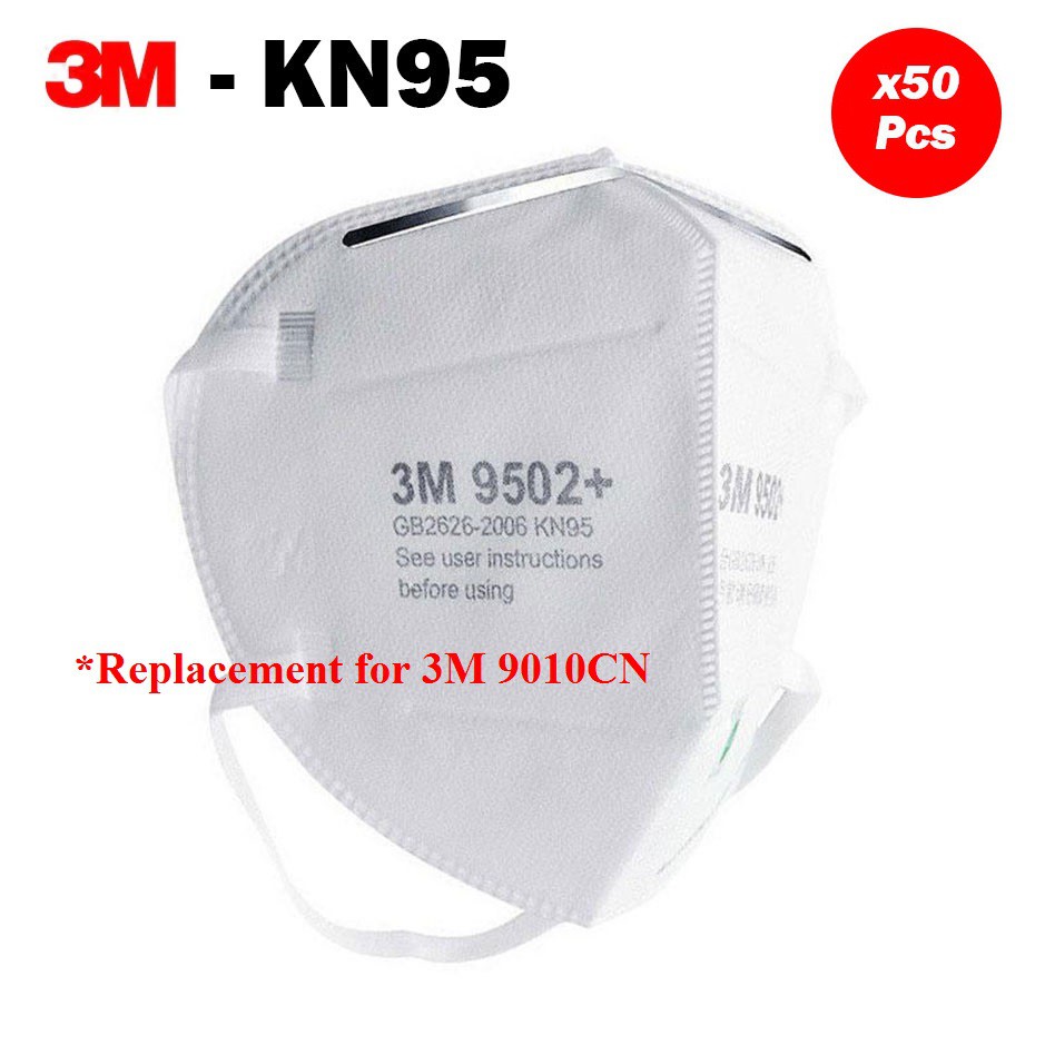 3M 9502 + N95/KN95 9502+ FLAT FOLD PARTICULATE RESPIRATOR [50-PC/BOX] |HEADBAND TYPE ...