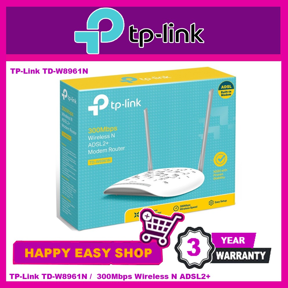 Official TP-Link TD-W8961N 300Mbps Wireless N ADSL2+ Modem Router ...