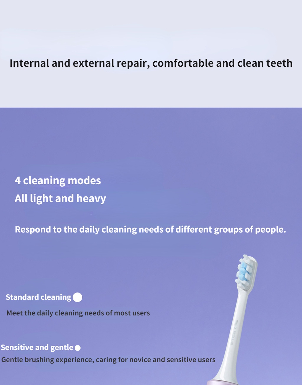 Xiaomi Mijia Sonic Electric Toothbrush T302 IPX8 Waterproof Wireless Charging 4 Brush Head Sonic ...