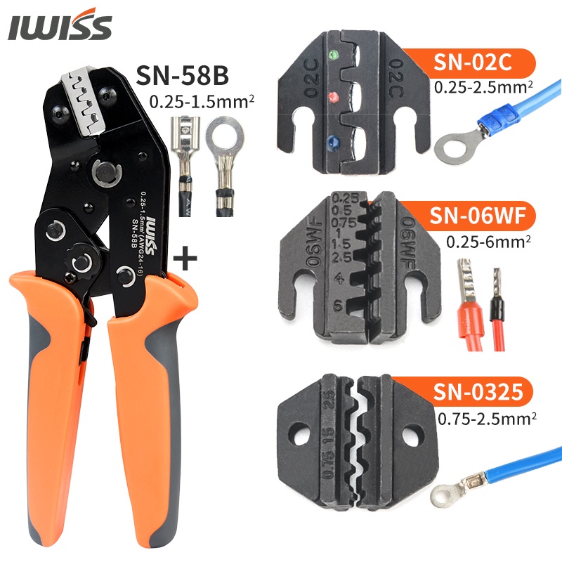 DuPont Terminals Crimping Pliers Kit Interchangeable Die Wire Crimper Tools Set SN-58B XH2.5 ...