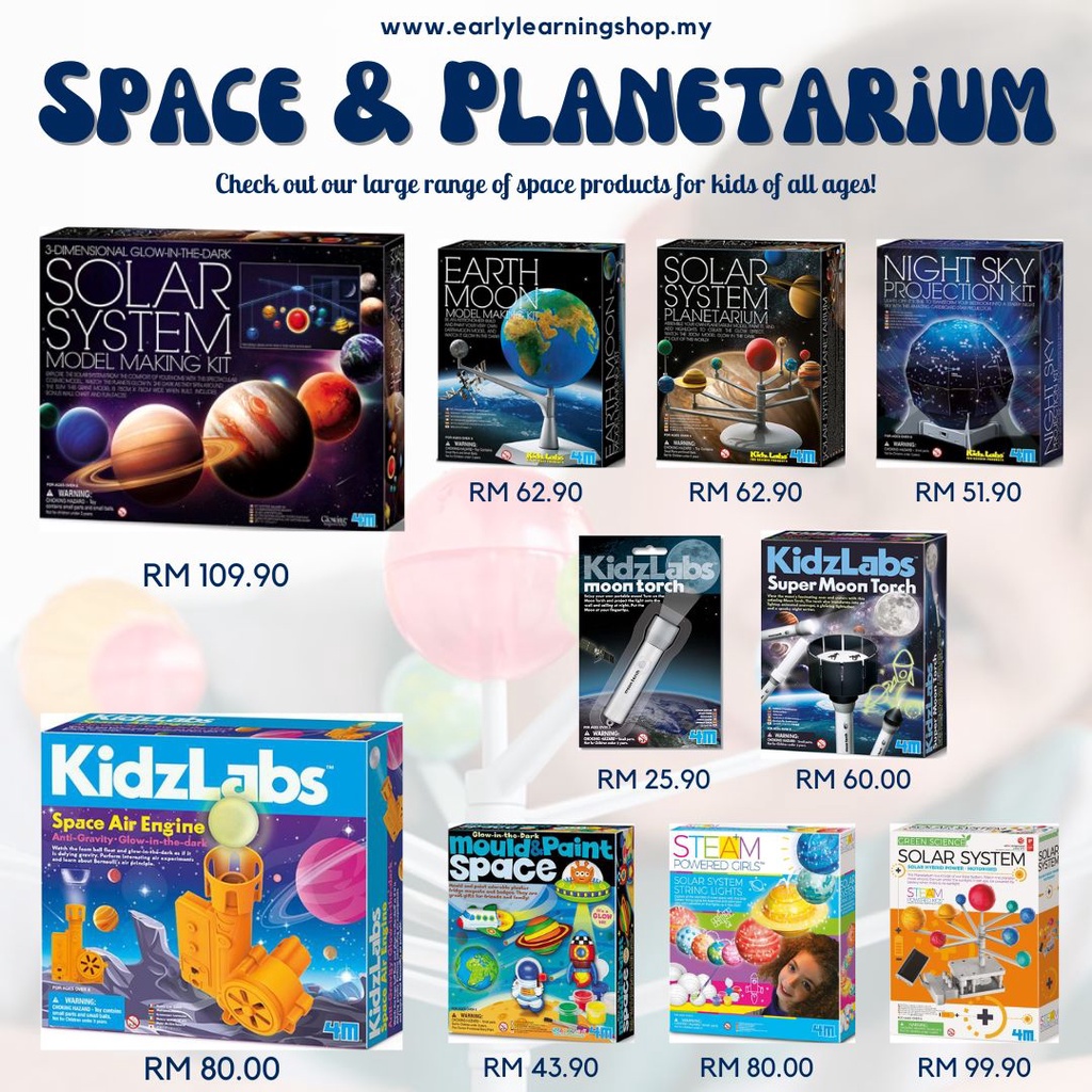 4M SPACE AND PLANETARIUM SERIES (SOLAR SYSTEM/MOON TORCH/EARTH MOON ...