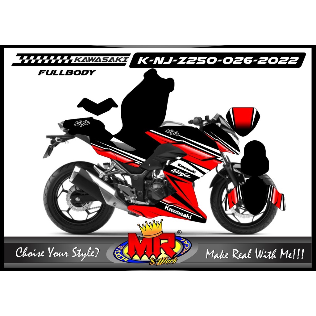 Kawasaki Ninja 250z Premium Decal Full Body Motorcycle Sticker Decal ...