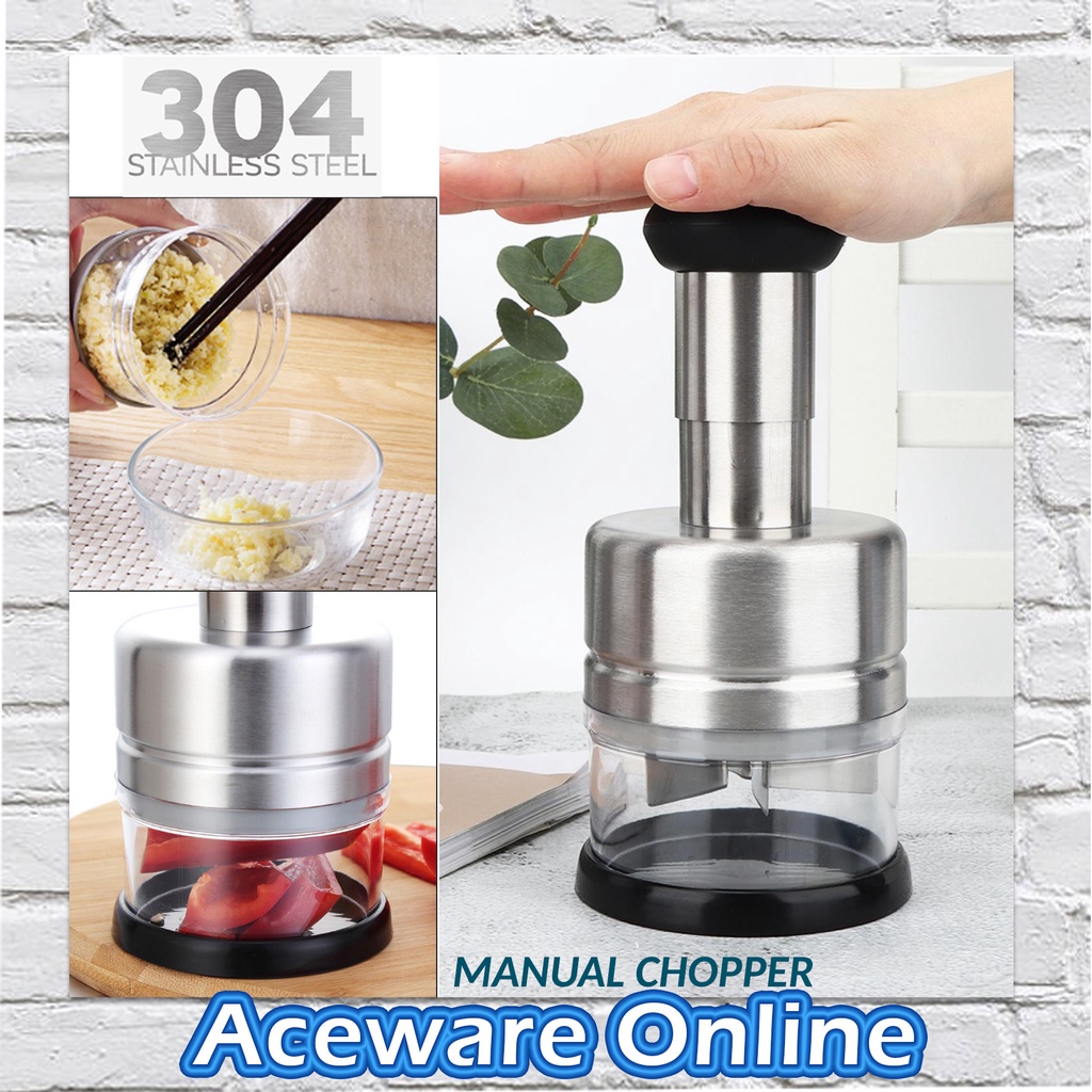 STAINLESS STEEL ONION CHOPPER Garlic Chopper Manual Hand Pressing ...