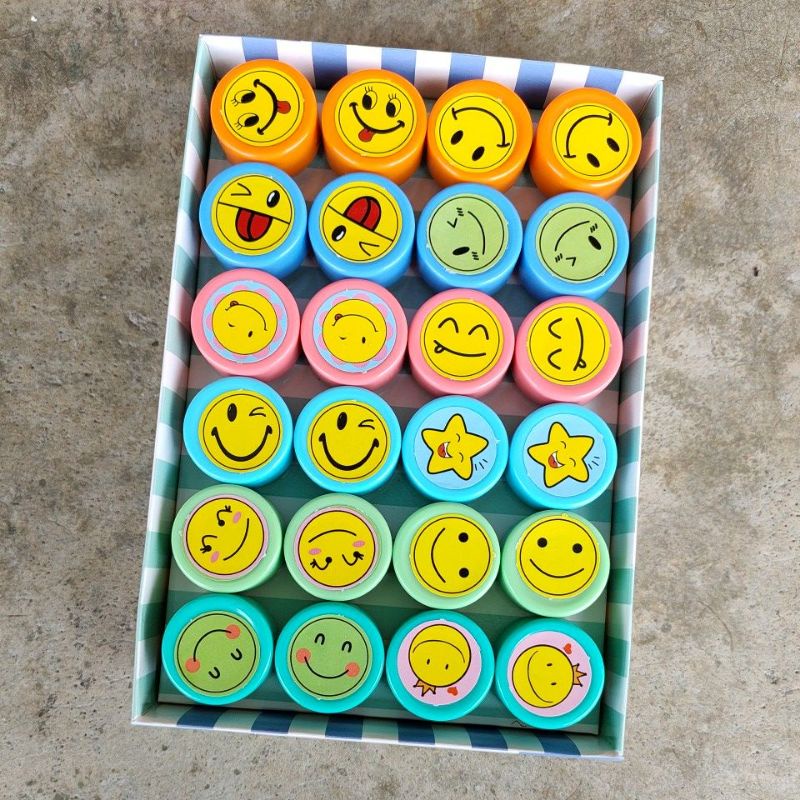 Teacher Students Colourful Smiley Face Reward Stamp Set | Shopee Malaysia
