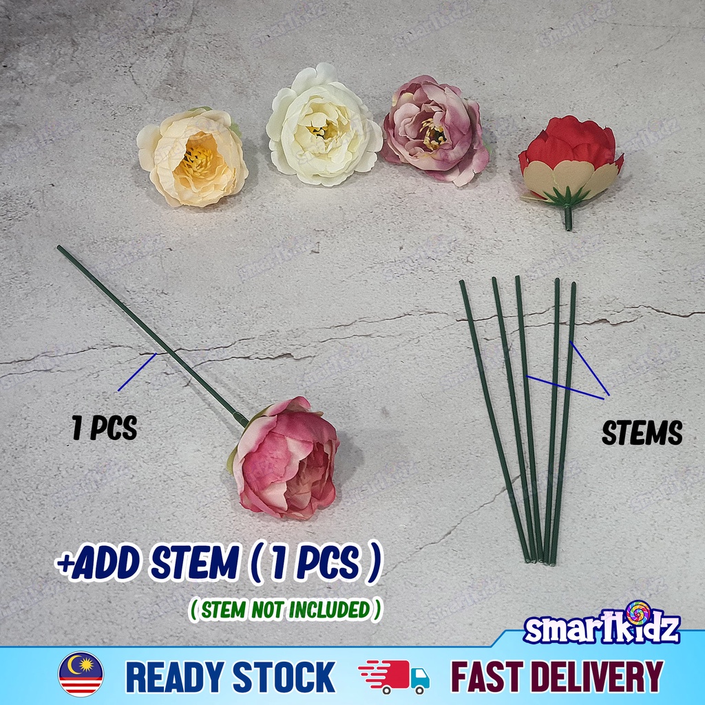 [1pcs] 6cm Rose Heads Artificial Flowers for Crafts| Kepala Bunga Ros ...