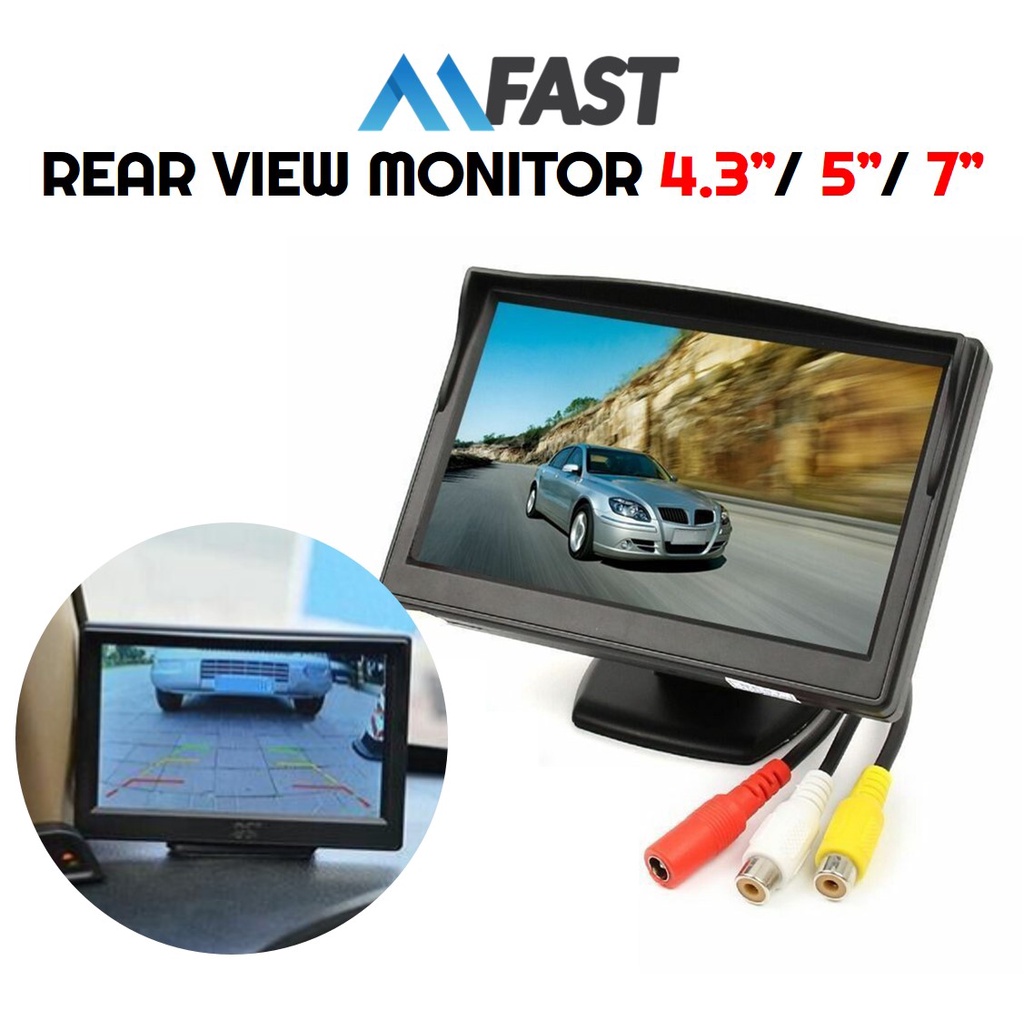 Car Rear View Monitor 4.3"/5" /7" inch TFT LCD For Backup Camera ...