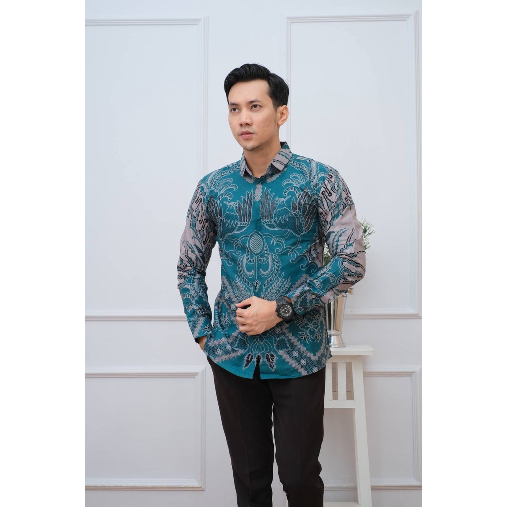 KEMEJA Batik Solo Men modern Slimfit batik Shirt Men premium Long ...
