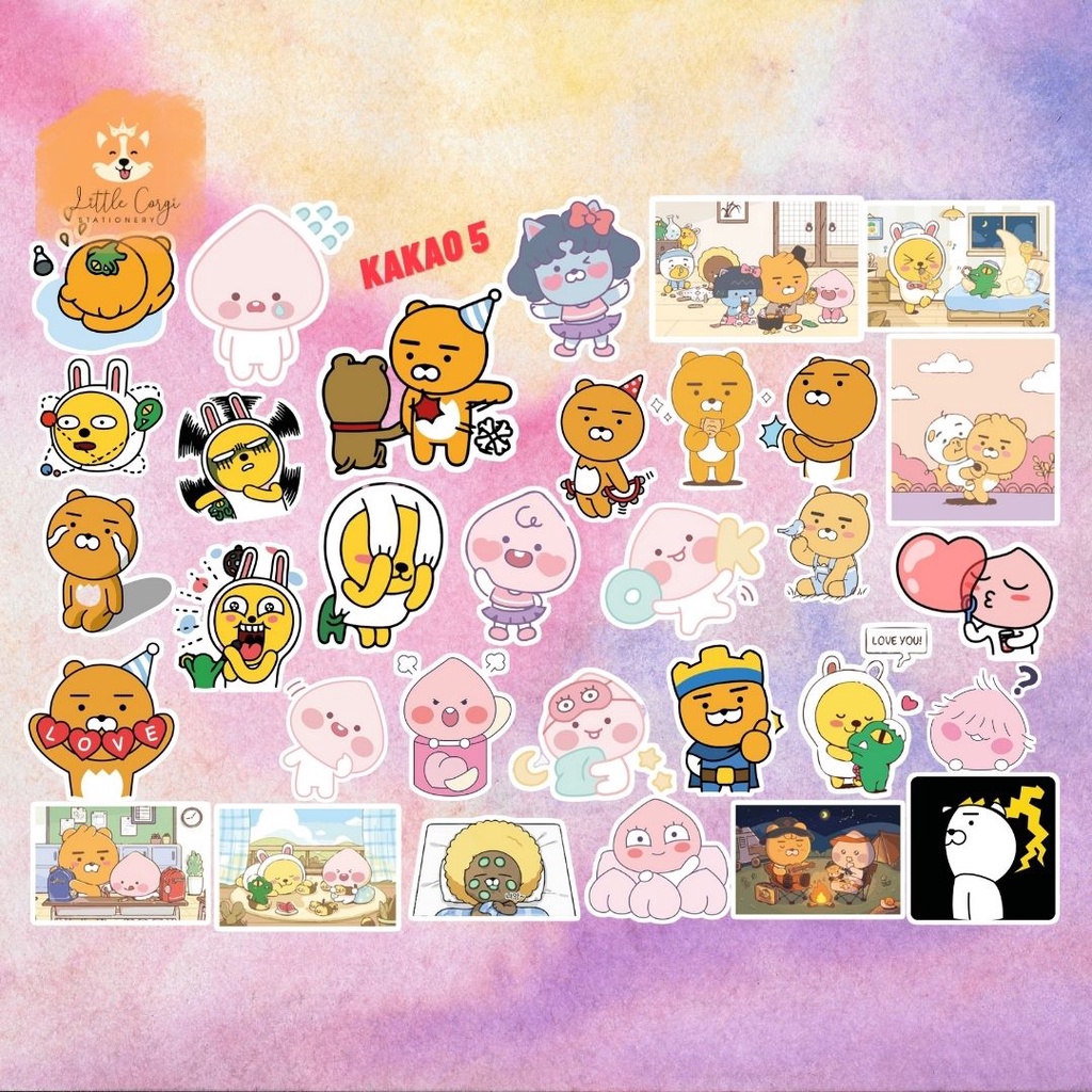Set of 30 cute kakaotalk, kakao friends, LINE friends stickers to ...