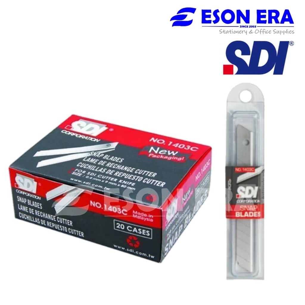 SDI Snap Blades 9mm Small 1403C 5 Blades/Case (Refill for SDI Small Cutter Knife) | Shopee Malaysia