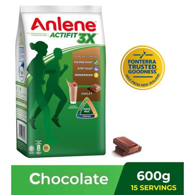 Anlene Actifit 3XTM Low Fat High Calcium Adult Milk Powder Chocolate ...