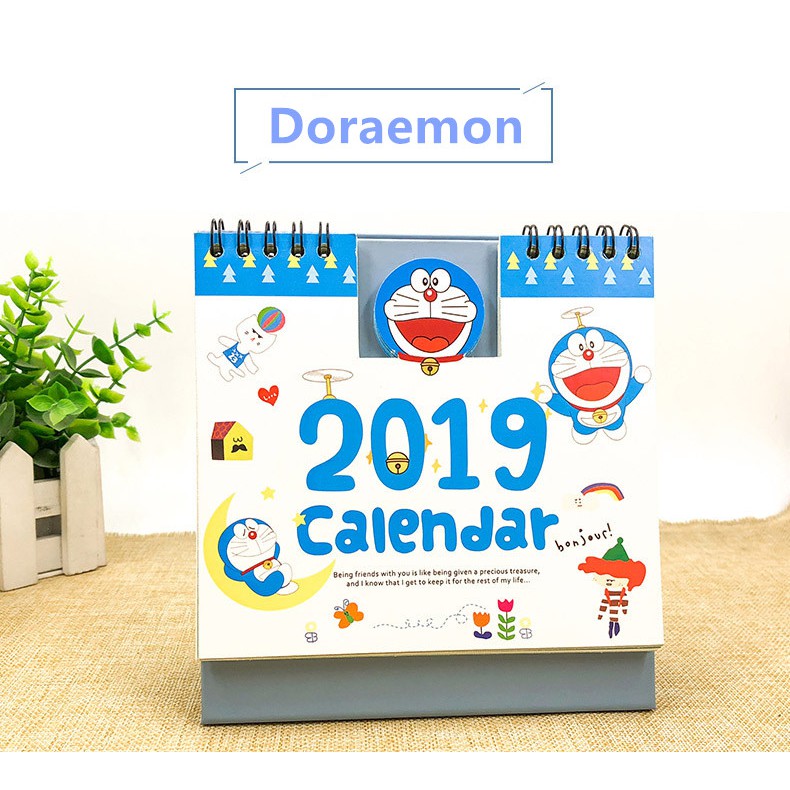 Cute Doraemon Hello Kitty 2019 Planner Desk Calendar Decoration ...
