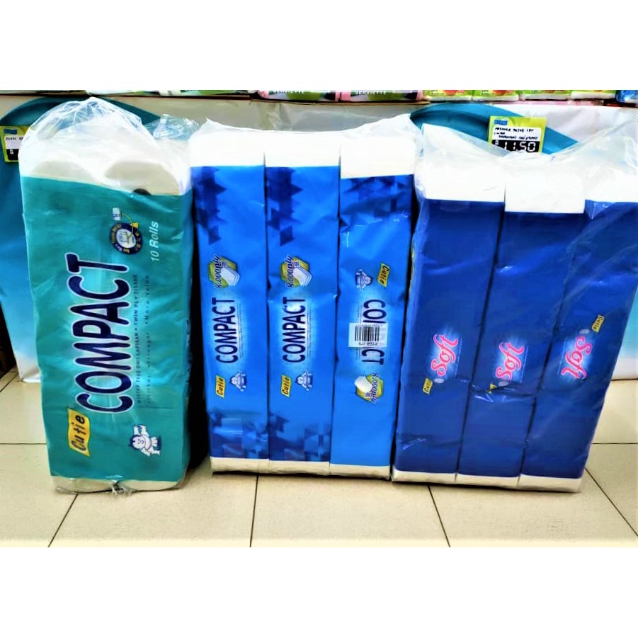 Cutie Compact Toilet Rolls 2Ply [ Green / Blue ] | Cutie Soft Toilet Rolls 2Ply | Shopee Malaysia