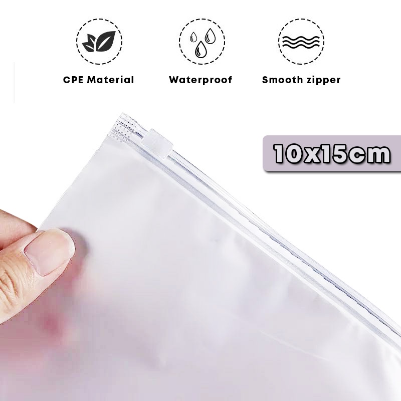 𝗠𝗔𝗧𝗧𝗘 》EVA Ziplock Bag Clear Frosted Cloth Storage Travel Organizer ...