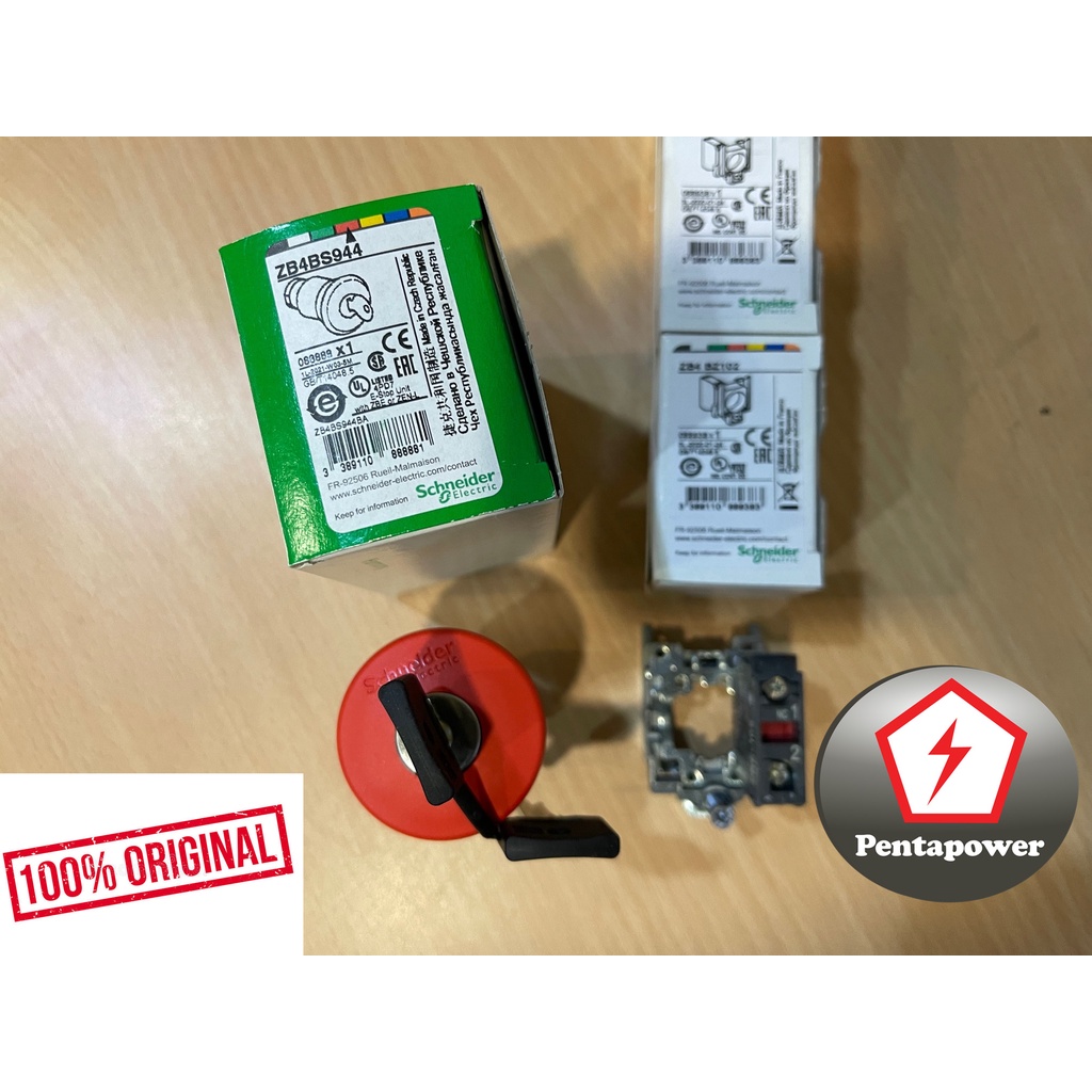 SCHNEIDER XB4BS9442 ( ZB4BS944 + ZB4BZ102 ) XB4, Emergency stop ...