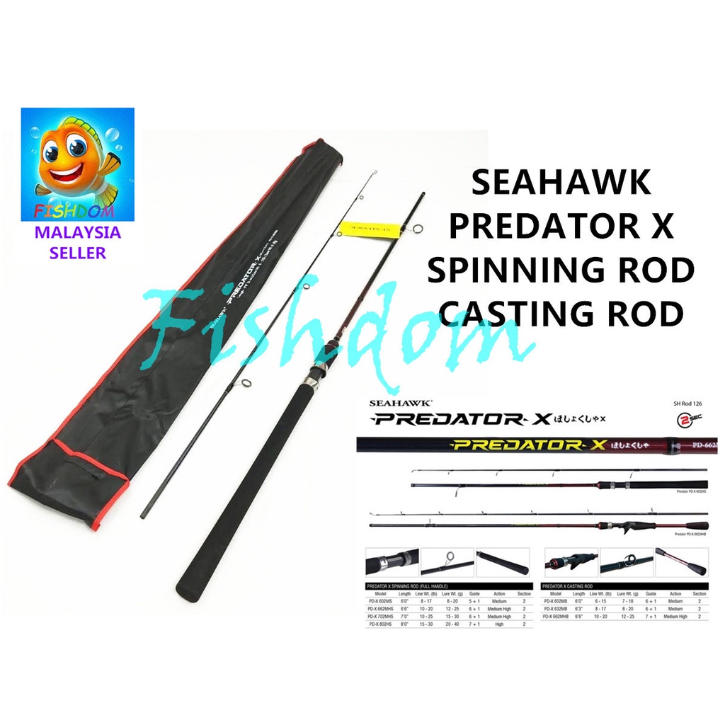 FISHDOM SEAHAWK PREDATOR-X SPINNING CASTING ROD | Shopee Malaysia