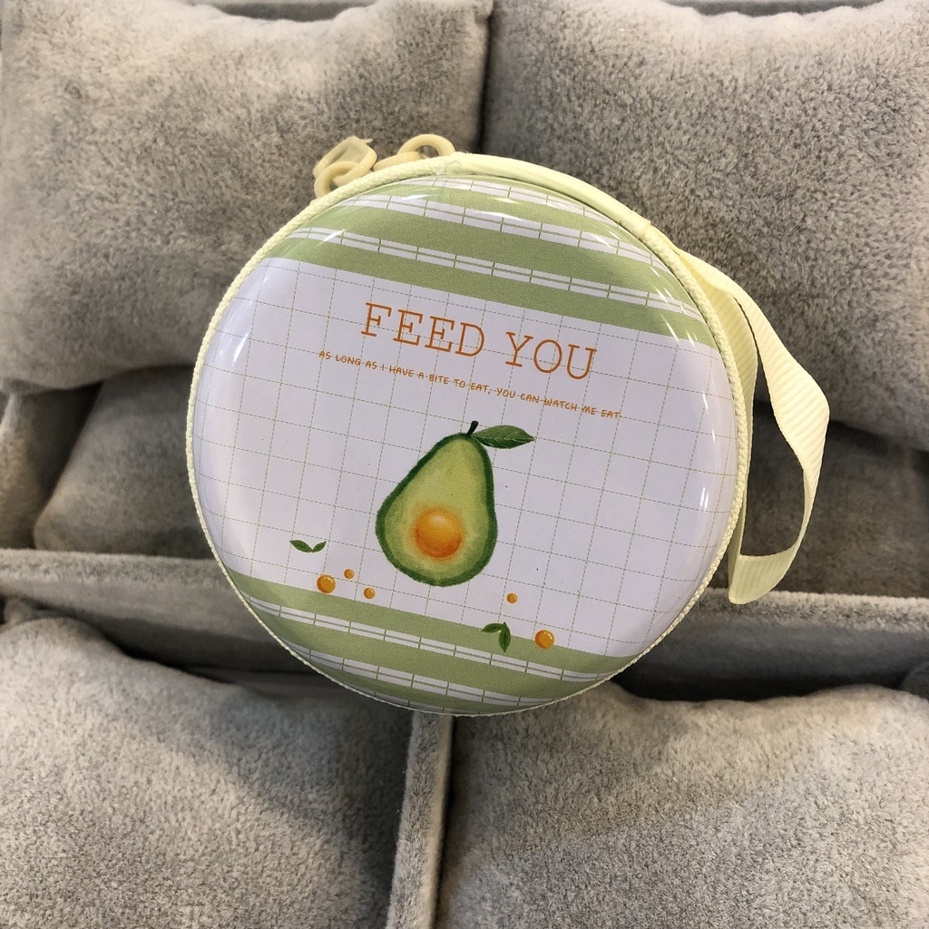 Cute Round Cartoon Iron Box Earphone Storage Bag ( LOCAL SELLER )[READY ...