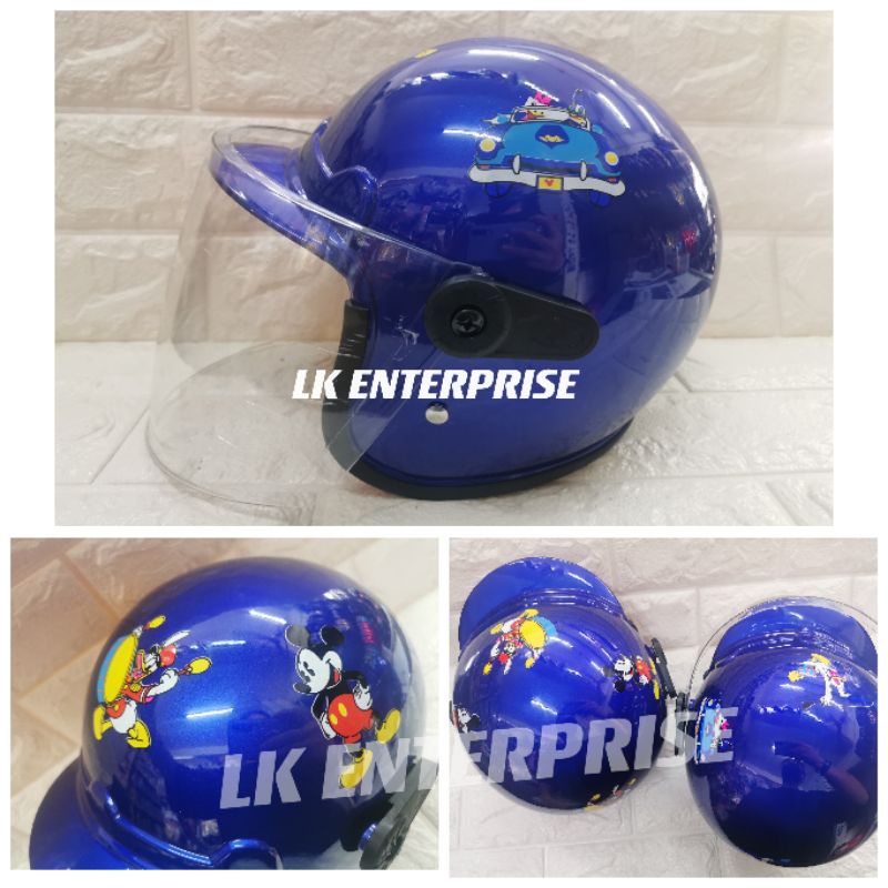 COLORFUL HELMET KIDS MOTORCYCLE / HELMET BUDAK (FREE VISOR) | Shopee ...