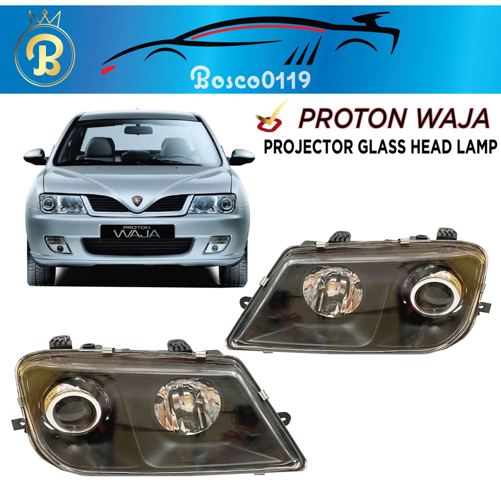 Proton Waja Projector Head Lamp Head Light Lampu depan Black (Quality ...