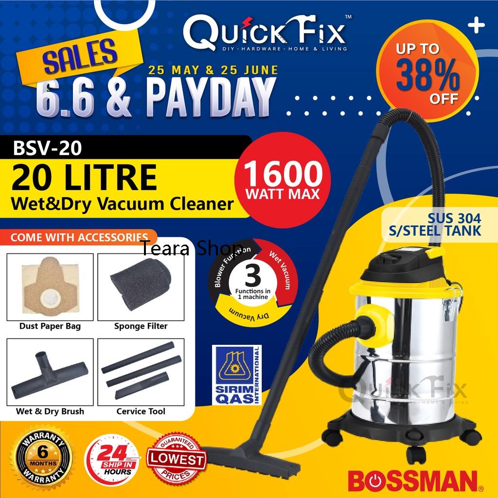 QuickFix [NEW 3 IN 1 PRO] 20 Litre Wet Dry Vacuum Cleaner & Vacum 1600 ...