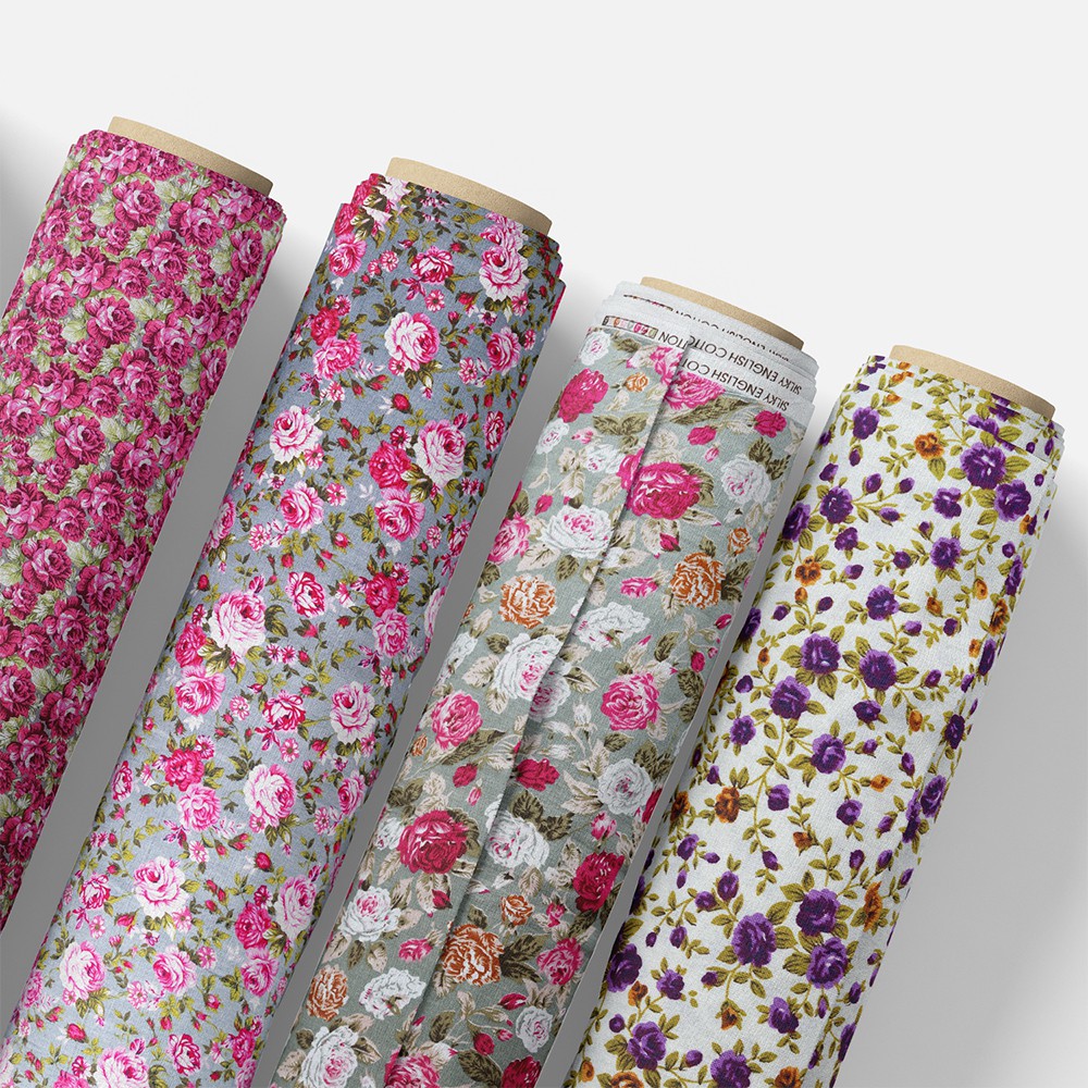 Kain Cotton 100% Dalam Meter Printed Japanese English Silky Fabric ...