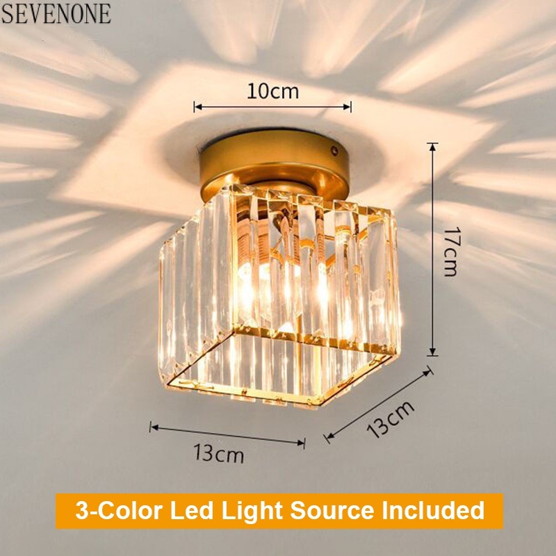 【All 3 Color Light】Ceiling Light Creative Crystal Aisle Ceiling Lights ...