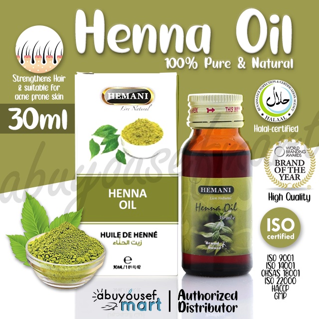 Hemani Henna Oil | Minyak Henna Daun Inai Asli 30ml - 100% Pure Cold ...