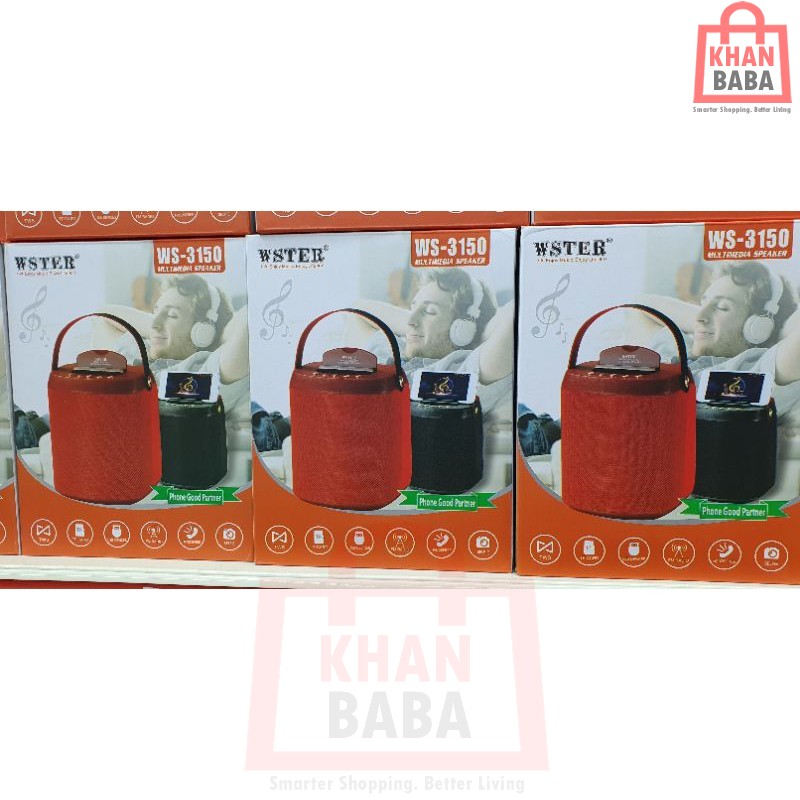 Original WSTER WS-3150 solar Bluetooth Wireless Speaker Support USB/TF CARD/FM RADIO | Shopee ...
