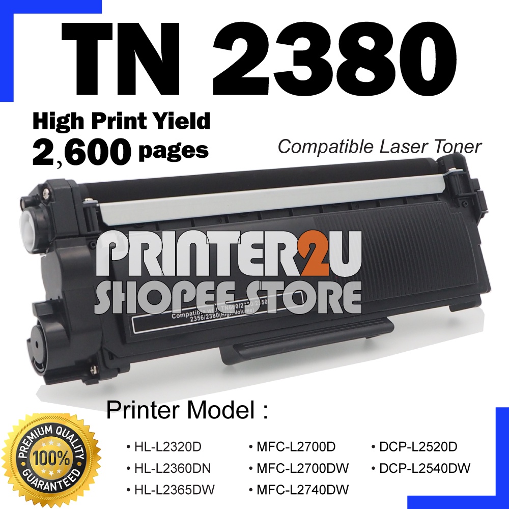 TN2380 TN 2380 Compatible Broter HL L2300D L2320D L2360DN L2365DW DCP ...