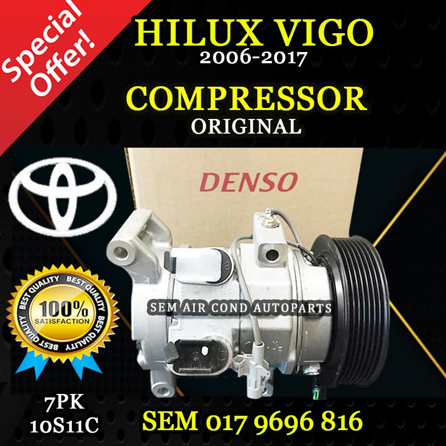 TOYOTA HILUX VIGO 2006-2017 YEAR 10S11C 7PK ORIGINAL DENSO ND ...