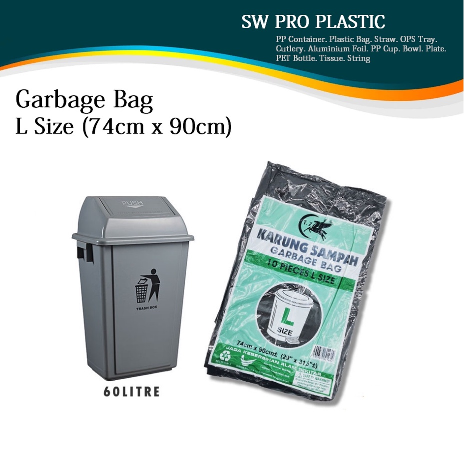 Garbage Bag Size L Beg Sampah Rubbish Bag Trash Bag Karung Sampah Beg ...