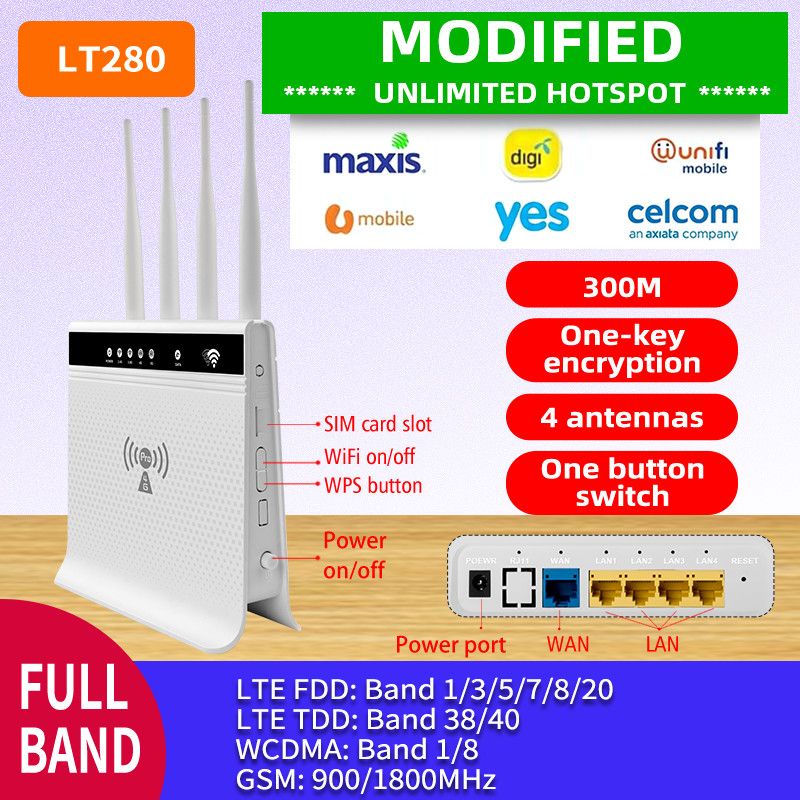 LT280 4G Wireless Router Modified Unlimited Hotspot Modem | Shopee Malaysia