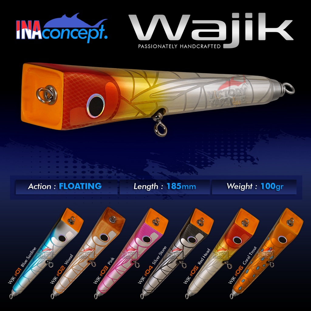 Fishing Bait LURE POPPER INA CONCEPT LURE WAJIK 185MM-100 GRAM CHUGGER ...