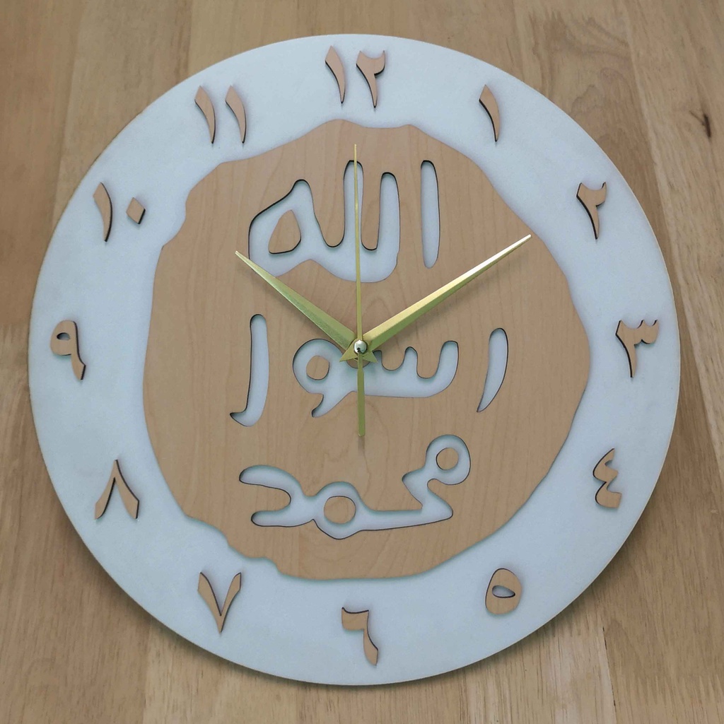 ADEMI Jam Dinding Hiasan Islamic Pattern Wall Clock Capal Kaabah Frame ...