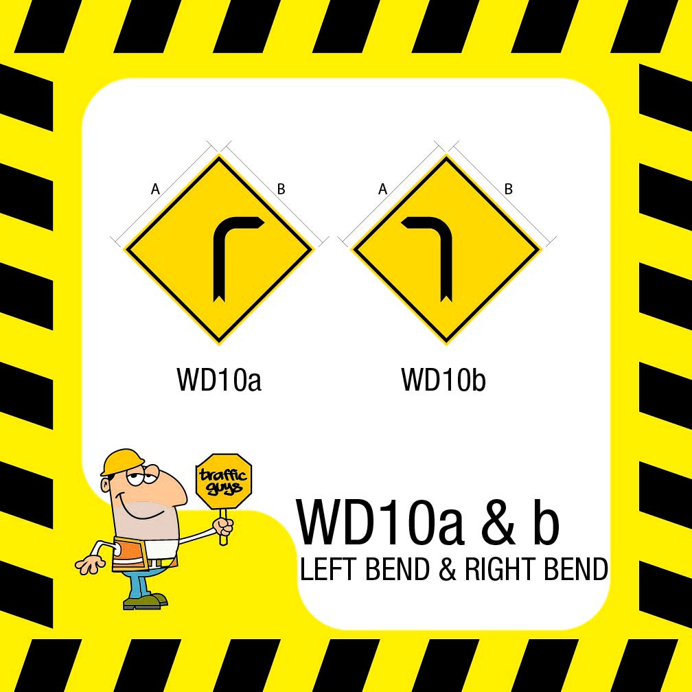 WD10a and b LEFT/RIGHT BEND Traffic Sign | Shopee Malaysia