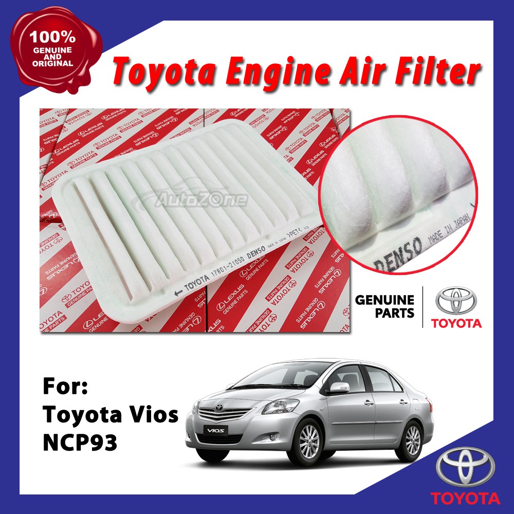Toyota Original Japan Engine Air Filter Toyota Vios NCP93 (2007 to 2013 ...