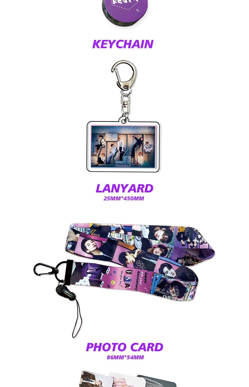 BTS Album proof surrounding support gift bag stand-up keychain sticker ...