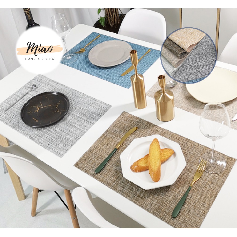 Nordic Style 45x30cm Table Placemat PVC Waterproof Dining Kitchen Hotel ...