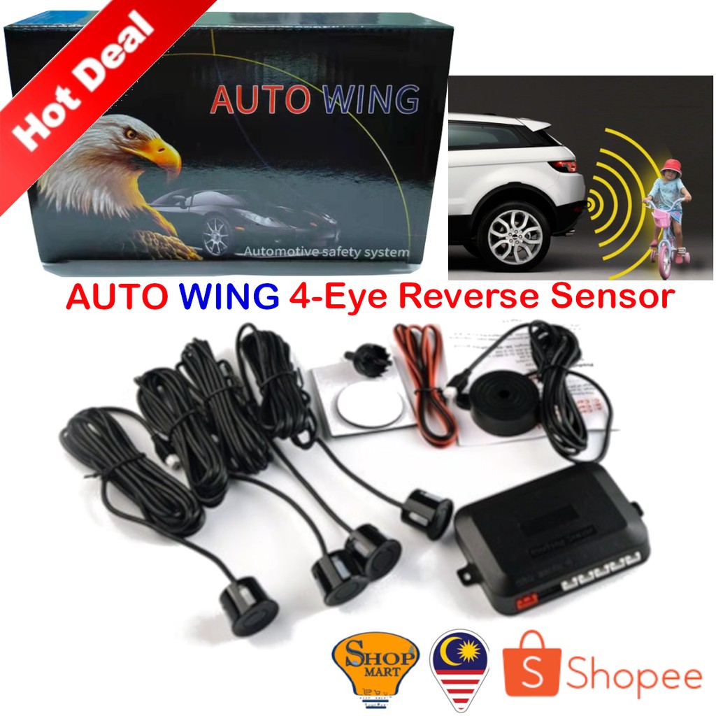Auto Wing Full Set Car Reverse Sensor 4-Eyes 22mm Paking Assistant Myvi ...
